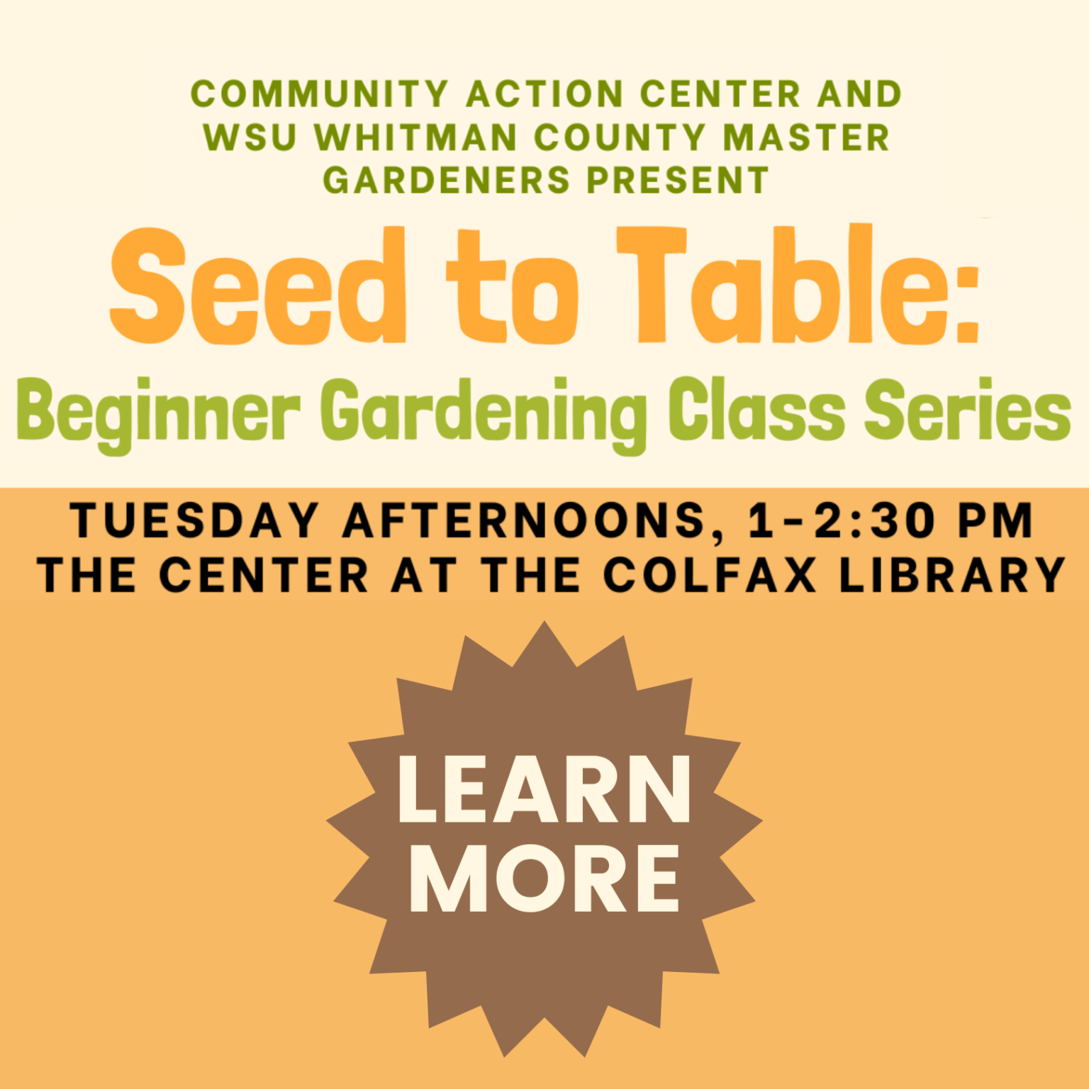 Sign up for our Seed to Table Series – Whitman County Library